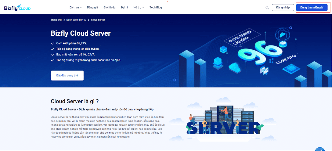 Hướng dẫn tự tạo Cloud Server dùng thử miễn phí từ A đến Z