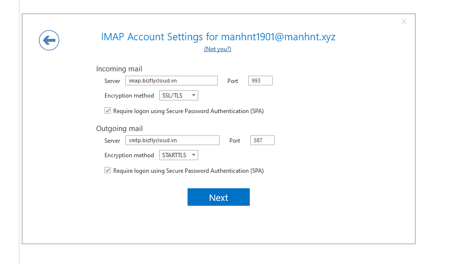 Hướng Dẫn Cấu Hình Đăng Nhập Mail Sử Dụng IMAP